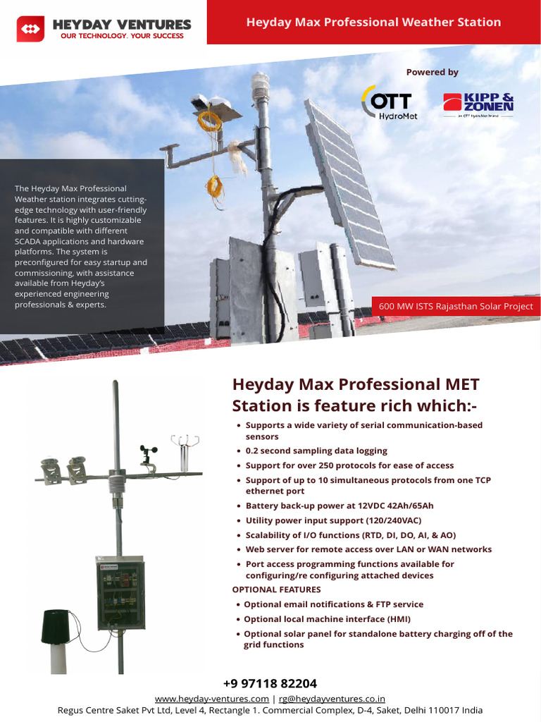 Heyday Ventures Weather Monitoring Station Profile | PDF | Scada | Information Technology