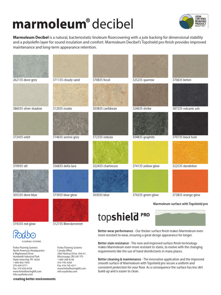 Marmoleum Decibel Flooring Features | PDF | Materials