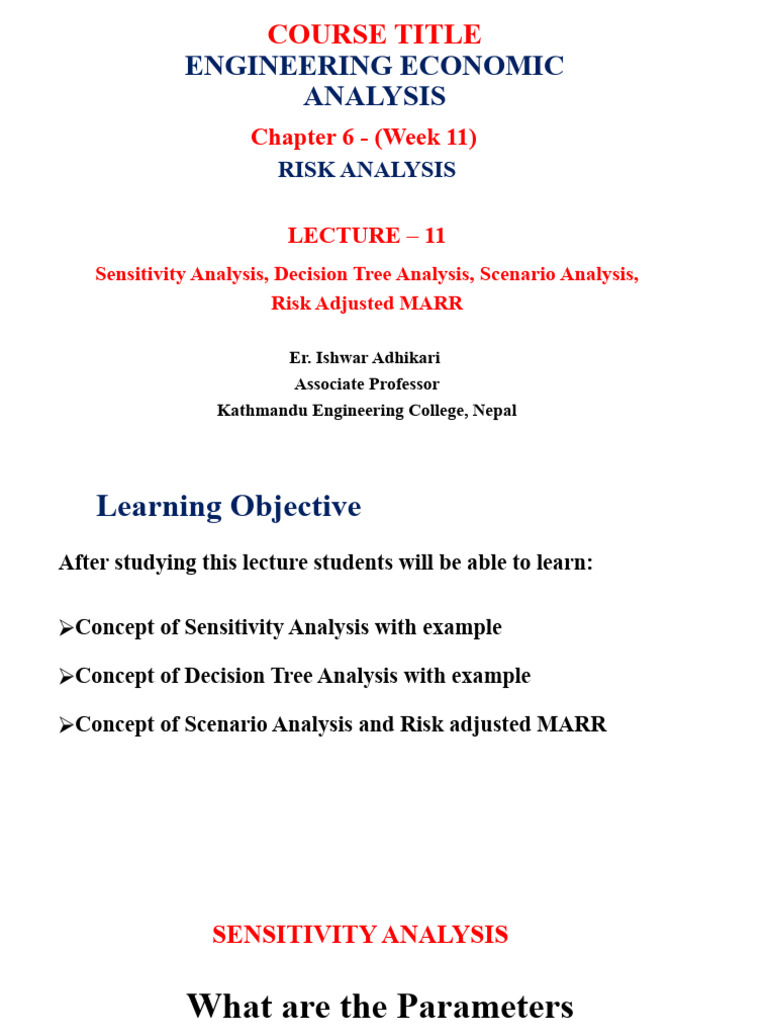 Engineering Economic Risk Analysis | PDF | Sensitivity Analysis ...