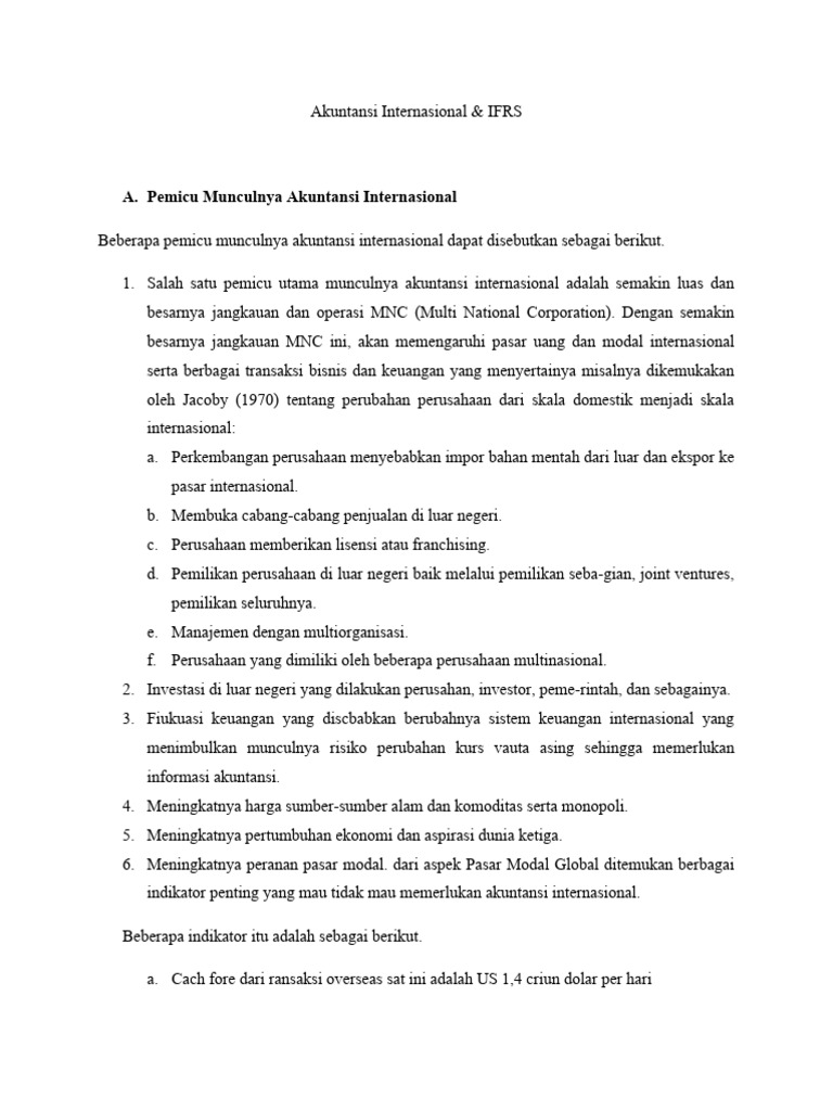 Pemicu dan Definisi Akuntansi Internasional | PDF | Bisnis ...