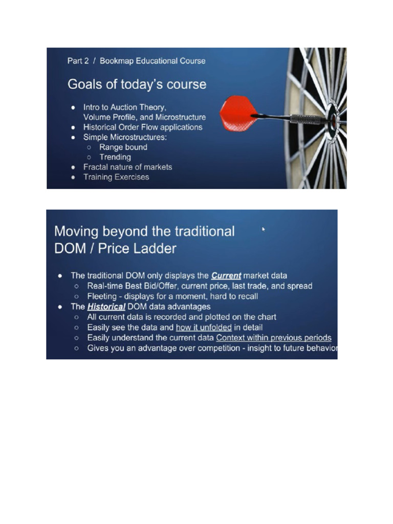 Bookmap Education Course Part 2 - Volume Profile and Microstructure | PDF