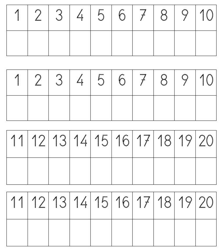 Números Punteados 1 Al 20 | PDF