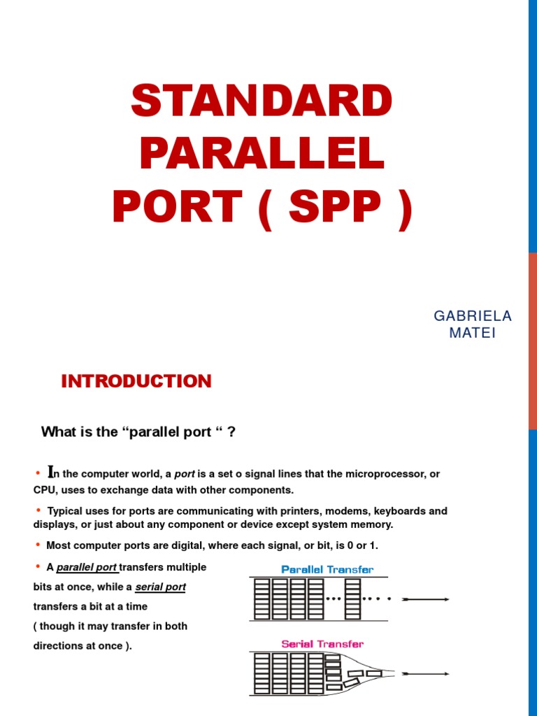 Standard Parallel Port (SPP) : Gabriela Matei | PDF | Physical Layer ...