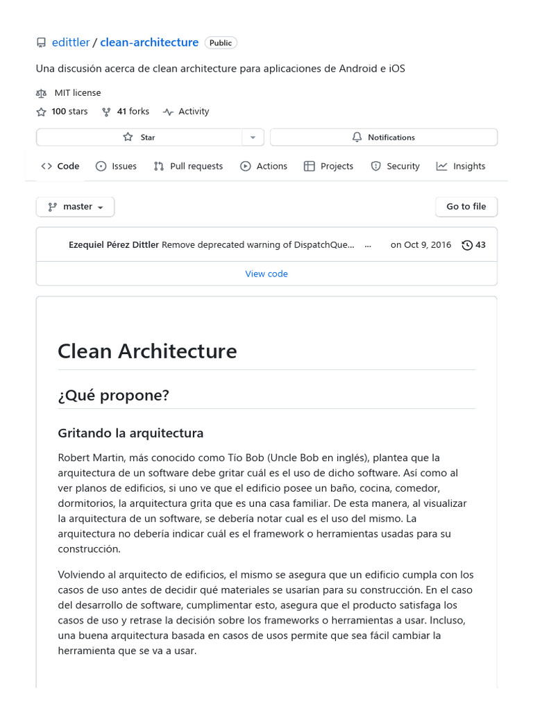 GitHub - Edittler - Clean-Architecture - Una Discusión Acerca de Clean Architecture para ...