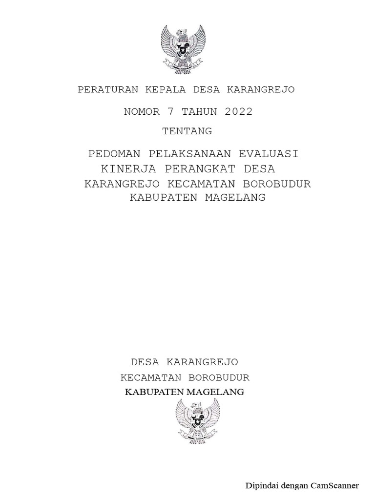 Evaluasi Kinerja Perangkat Desa Karangrejo | PDF