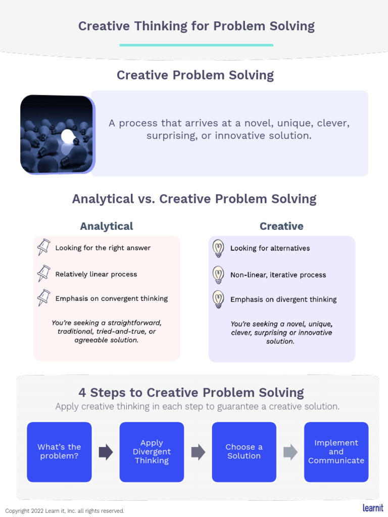 FINAL Handout - Creative Thinking For PS | PDF | Creativity | Thought