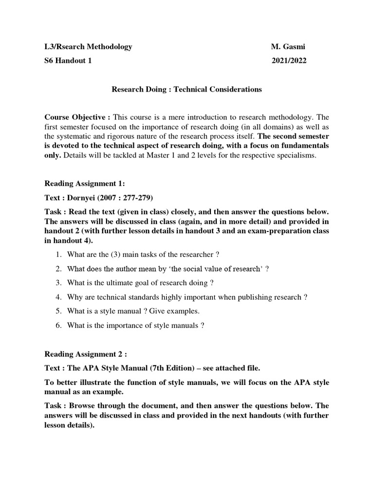 S6 Handout 1 | PDF