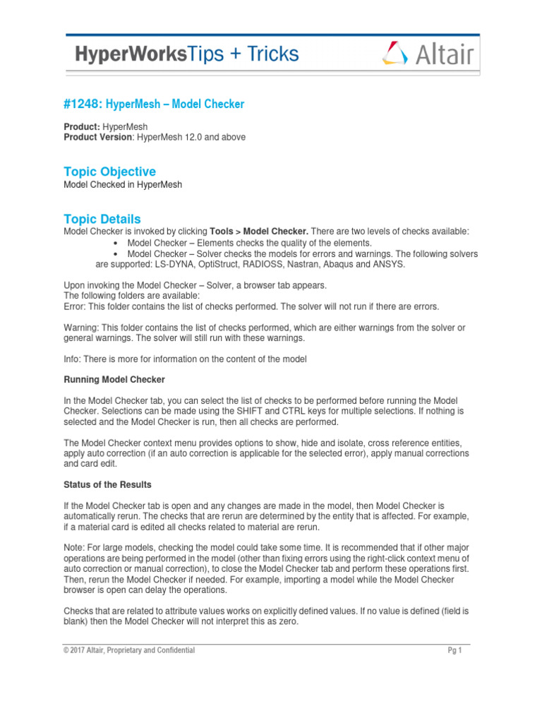 T T 1248 HyperMesh Model Checker | PDF | Information Technology | Computer Programming