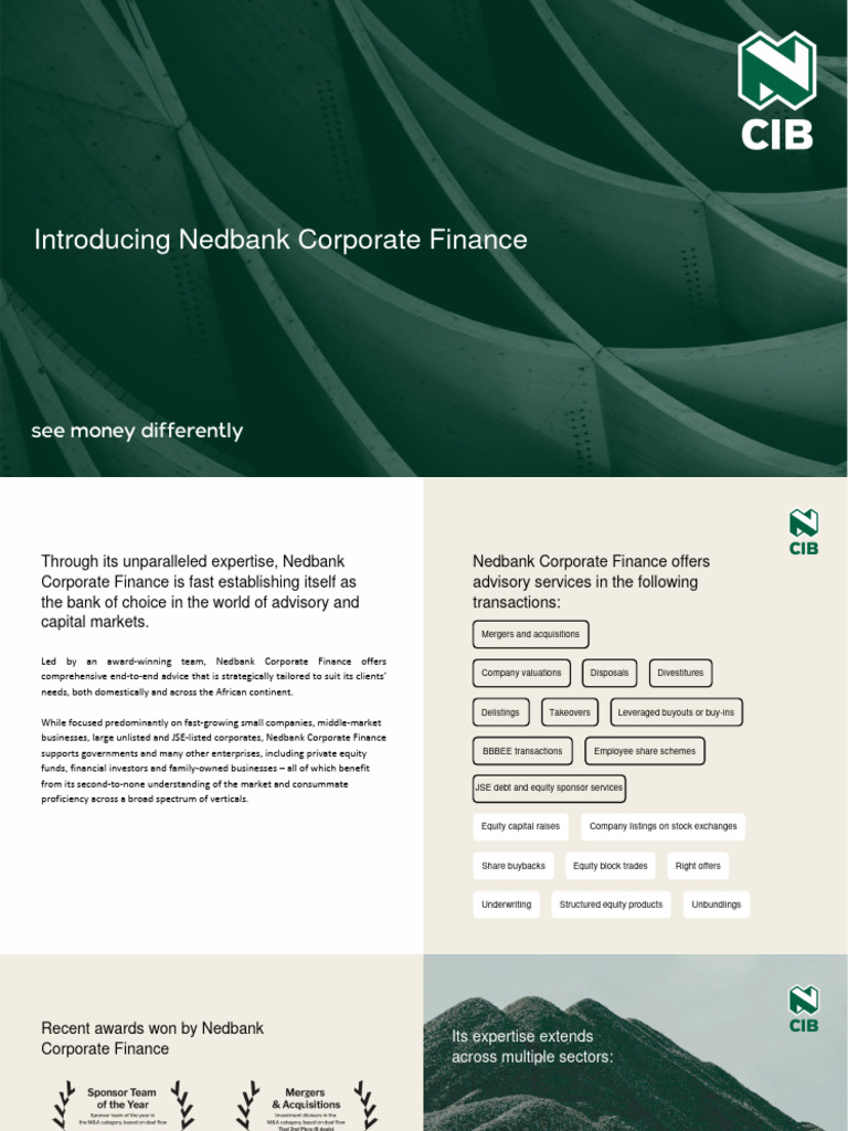 Nedbank CIB Corporate Finance Introduction | PDF | Private Equity ...