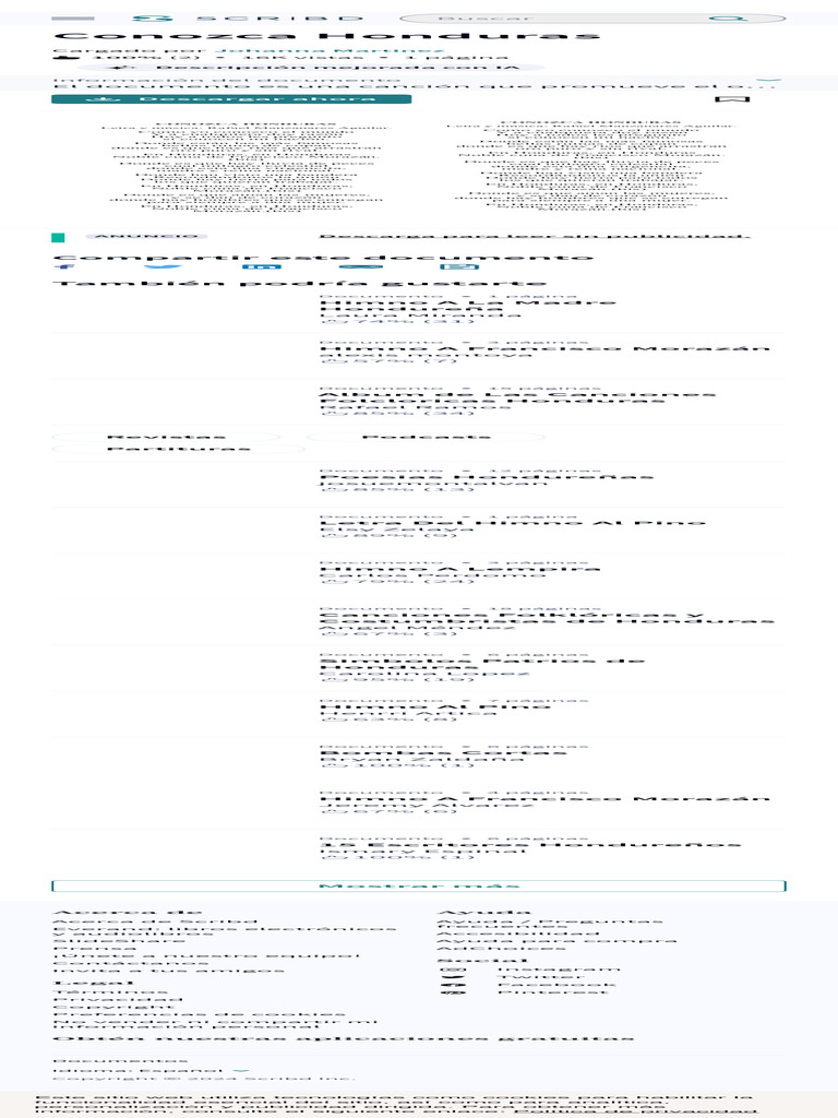 Conozca Honduras PDF | PDF | Cookie HTTP | Scribd