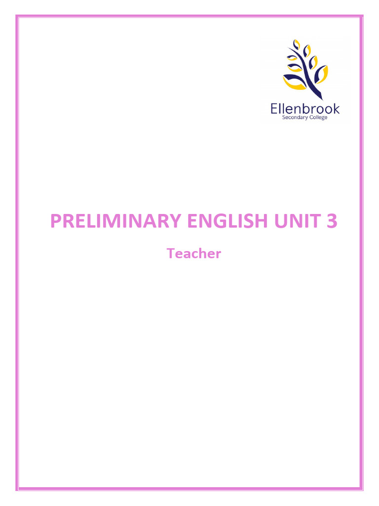 Teacher Unit 3 Prelim English Booklet | PDF | Learning | Interpersonal ...