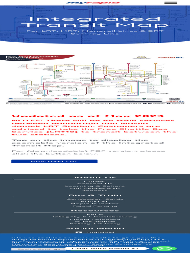 Rapid KL - Integrated Transit Map - MyRapid | PDF | Public Transport ...