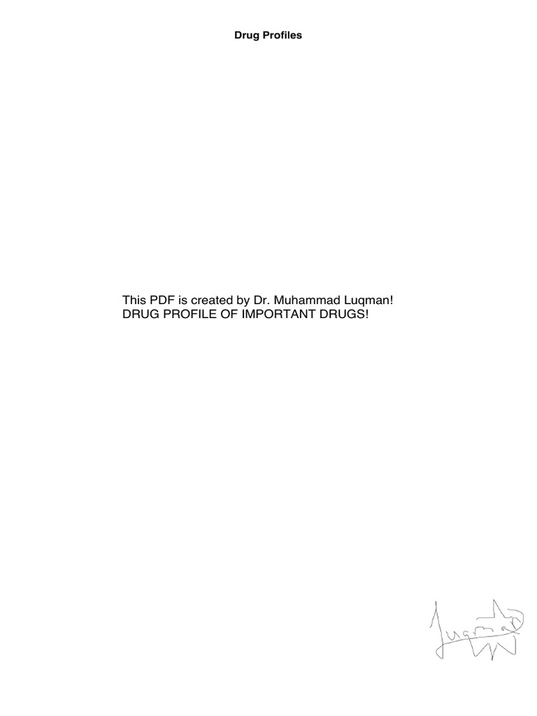 Essential Drug Profiles Overview | PDF | Drugs | Medical Specialties