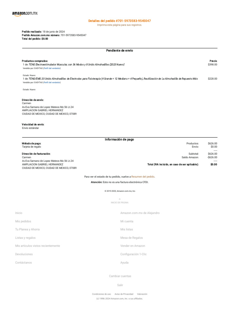 .MX - Pedido 701-5973583-9545047 | PDF