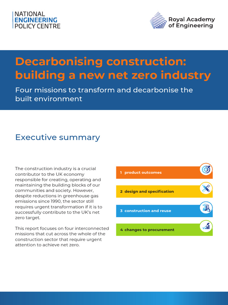 Nepc Decarbonising Construction | PDF | Climate Change Mitigation | Low Carbon Economy