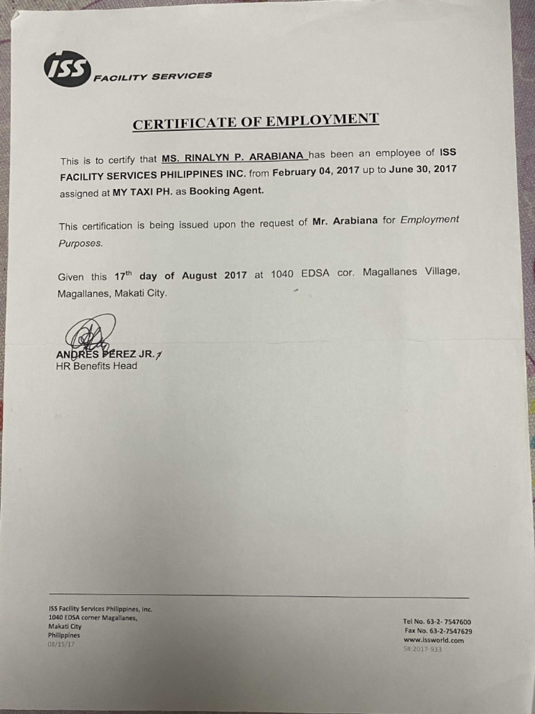 Certicate of Employment | PDF