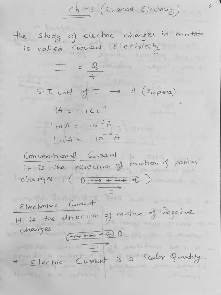 Current Electricity Notes | PDF