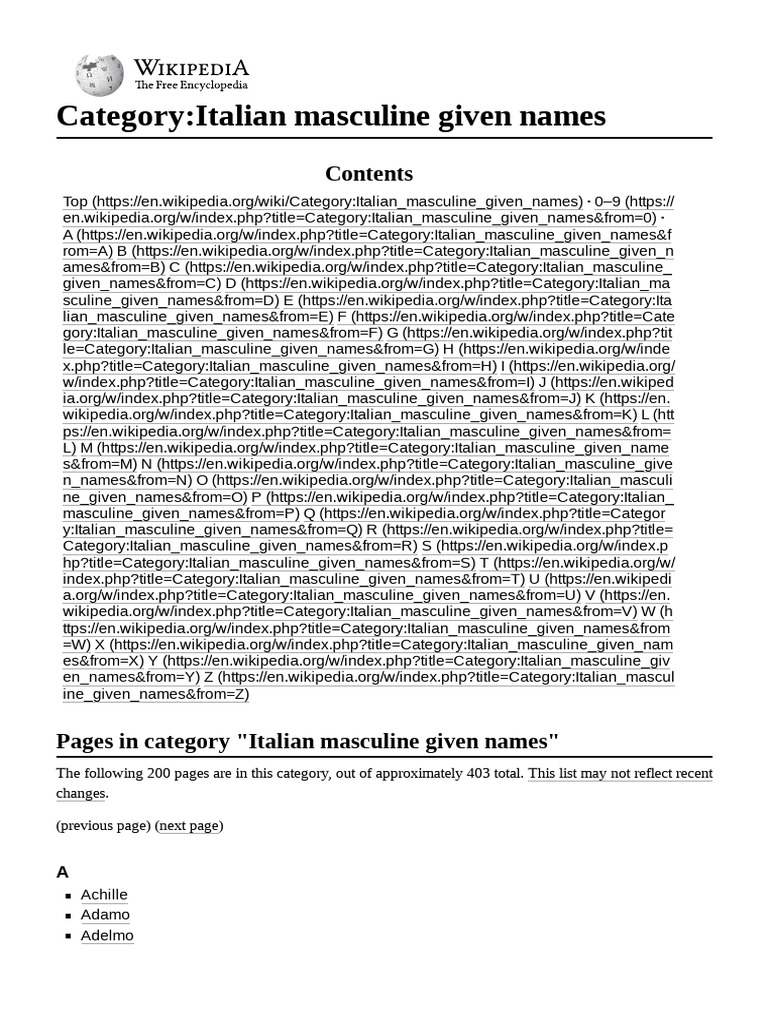 Category-Italian Masculine Given Names | PDF