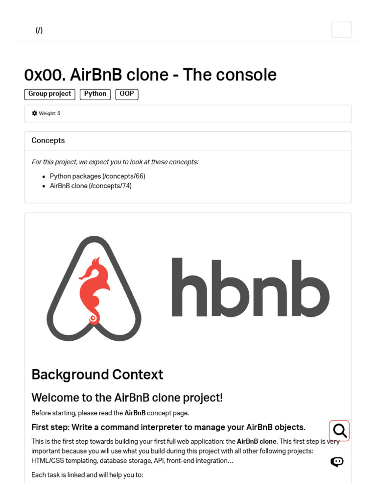 Project - 0x00. AirBnB Clone - The Console - ALX Africa Intranet | PDF | Python (Programming ...