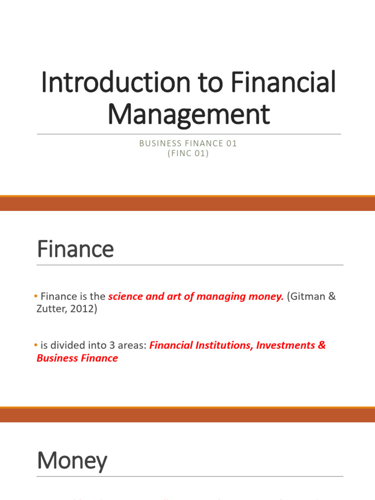 Introduction To Financial Management Part 1 Pdf Dividend Investing