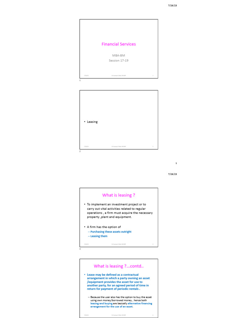 Understanding Leasing in Finance | PDF | Lease | Balance Sheet