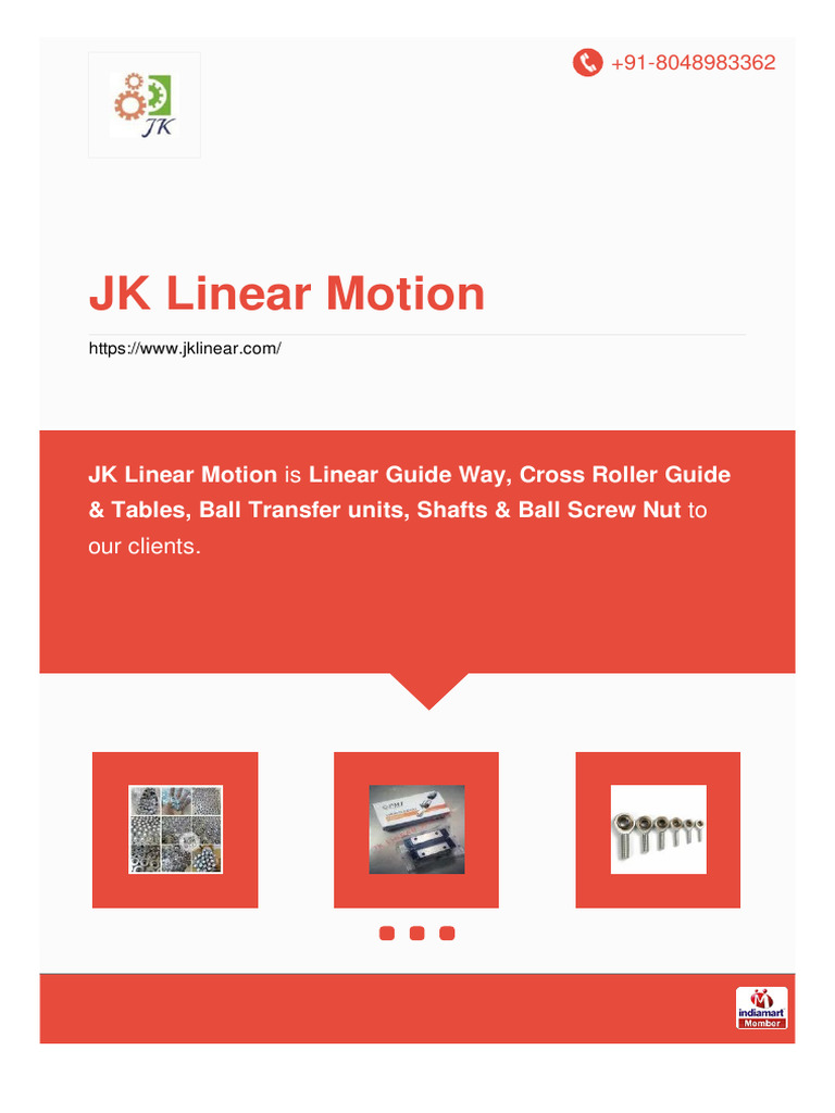 jk-linear-motion | PDF | Bearing (Mechanical) | Machines