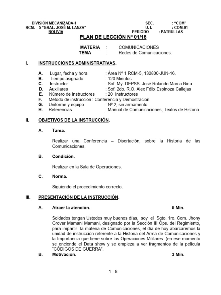 Plan Lec 01 Historia de Com. | PDF | Comunicaciones militares ... Plan Lec 01 Historia de Com. | PDF | Comunicaciones militares ...