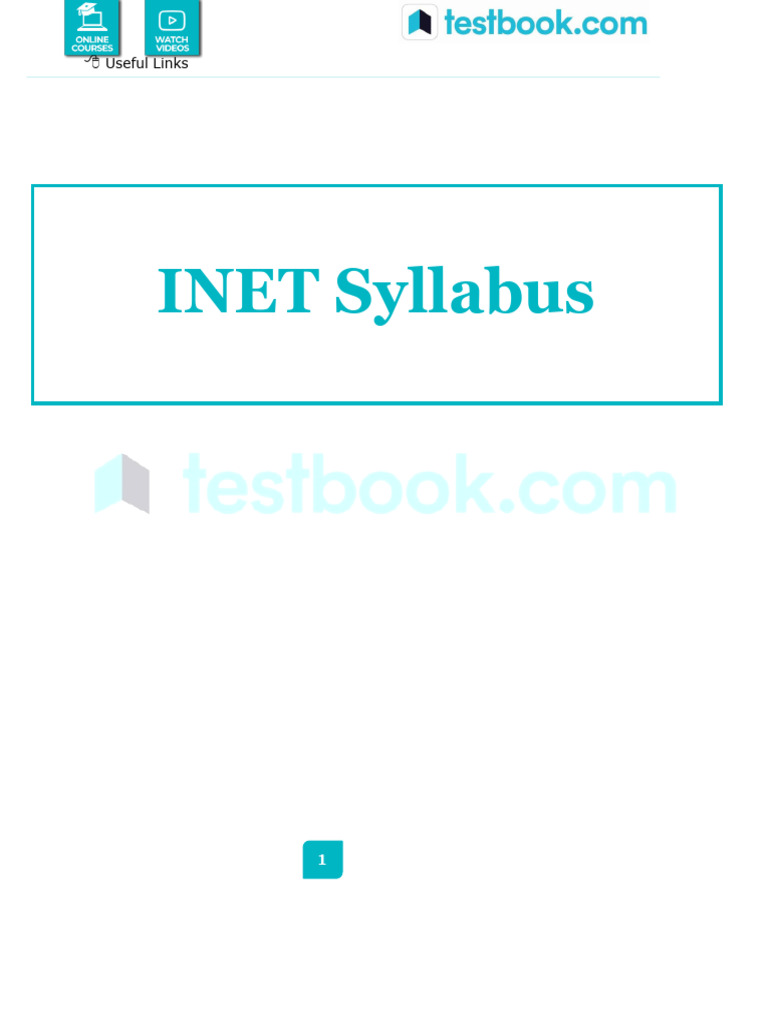 Inet Syllabus 1 726e7ca4 | PDF | Science | Mathematics