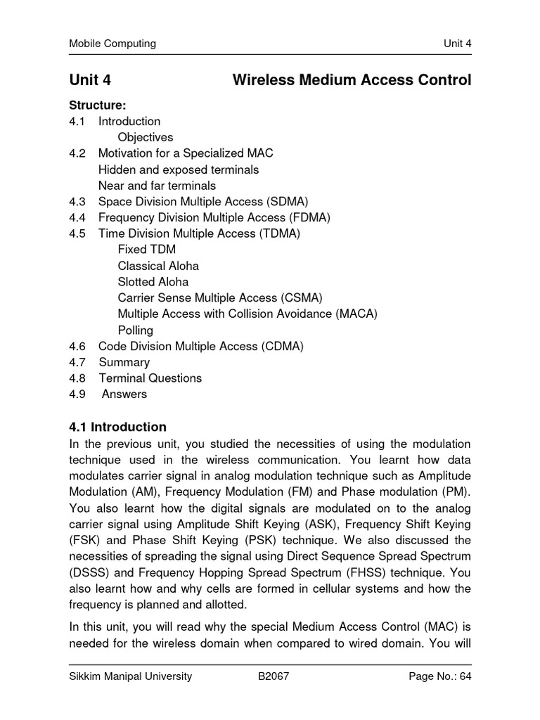 SLM - Unit 04 | PDF | Channel Access Method | Multiplexing