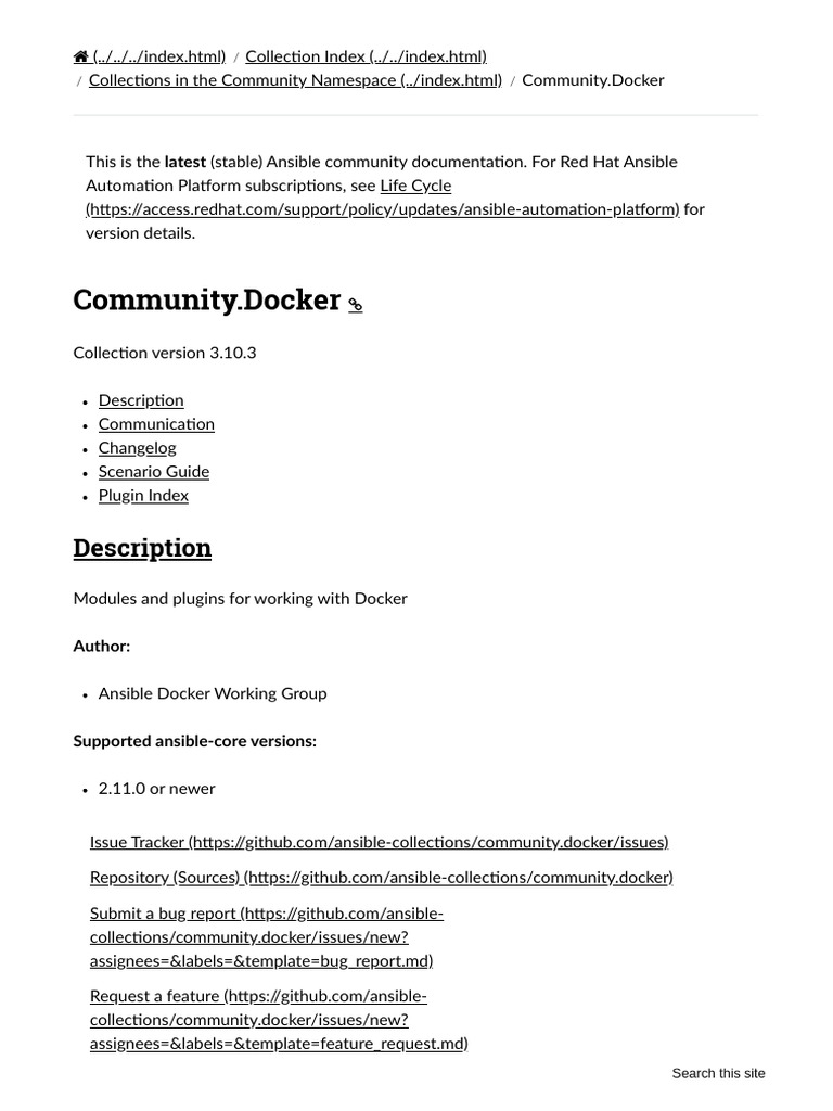 Community - Docker - Ansible Community Documentation | PDF | Computer Architecture | Information ...