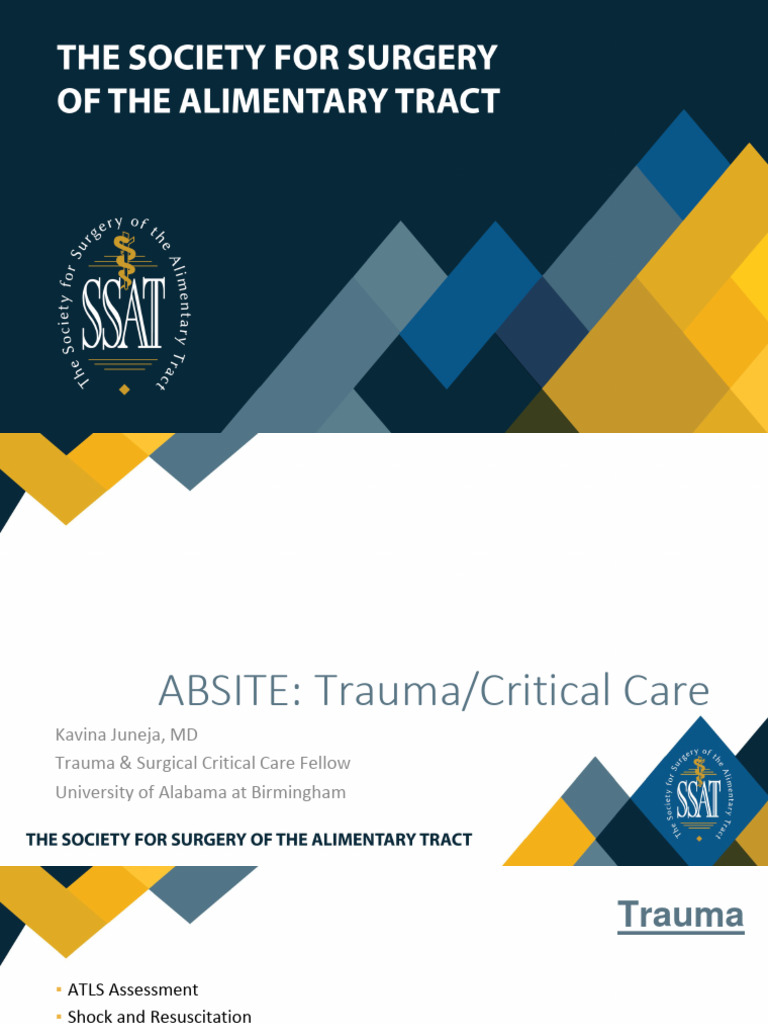 Trauma SSAT | PDF | Traumatic Brain Injury | Aorta