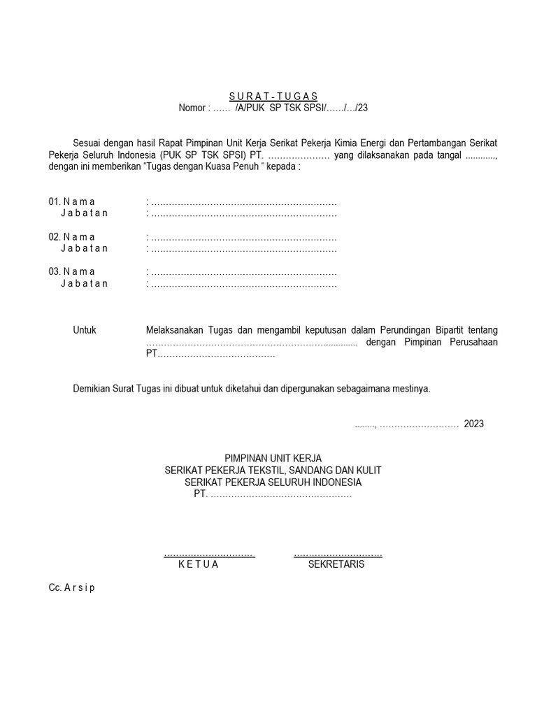 Contoh Contoh Surat PKB | PDF