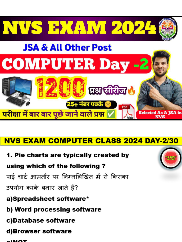 Nvs Computer Class Day 2 PDF | PDF | Microsoft Word | Microsoft Excel