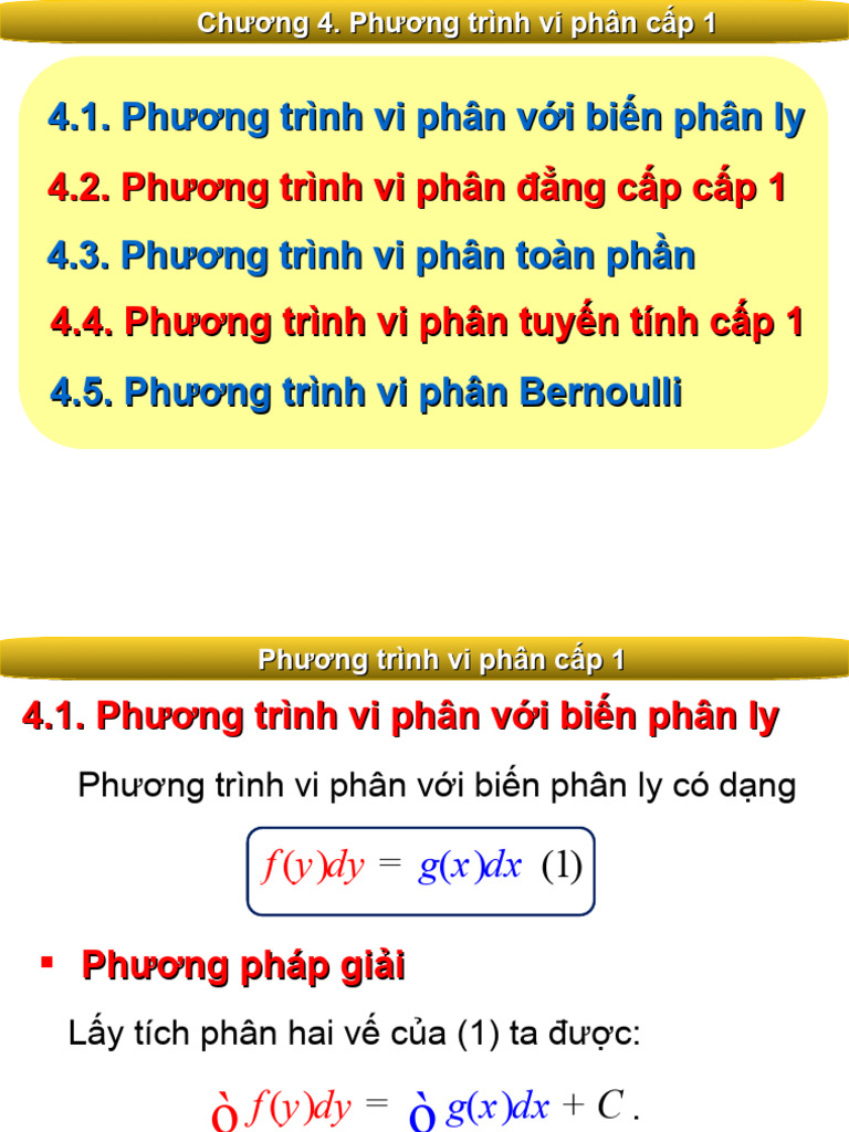 Ch4 - PHƯƠNG TRÌNH VI PHÂN | PDF