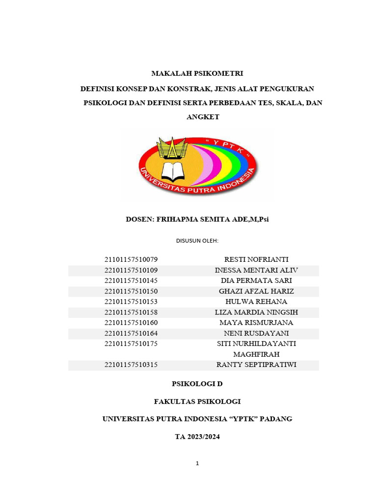 PSIKOMETRI | PDF