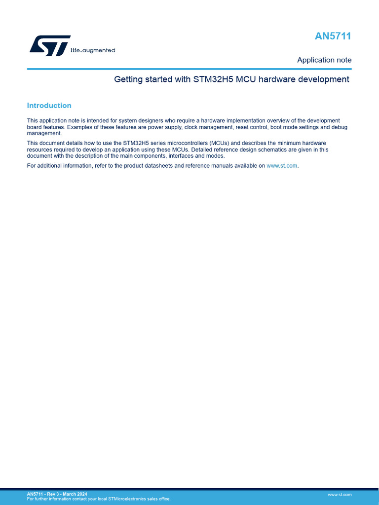 An5711 Getting Started With Stm32h5 Mcu Hardware Development ... An5711 Getting Started With Stm32h5 Mcu Hardware Development ...