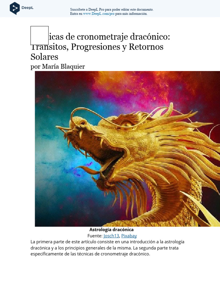 Draconic Timing Techniques Es | PDF | Astronomía | Sistema solar