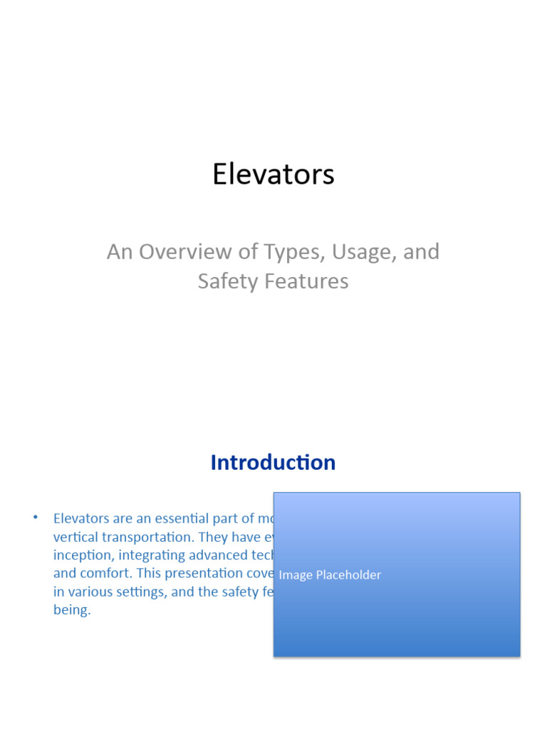 Elevators_Presentation_Updated | PDF | Elevator | Manufactured Goods