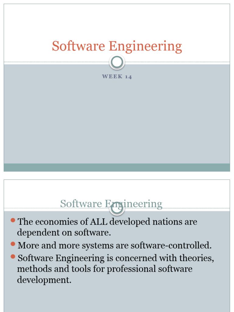 Week15 SE | PDF | Software Development Process | Engineering