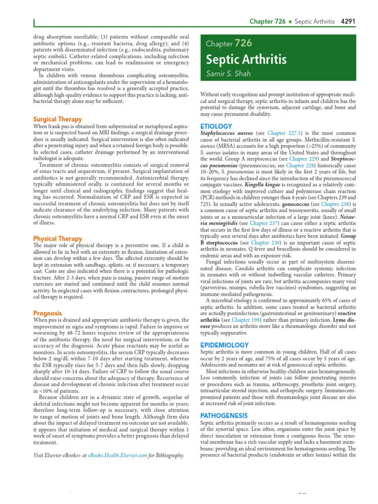Septic Arthritis | PDF | Methicillin Resistant Staphylococcus Aureus ...