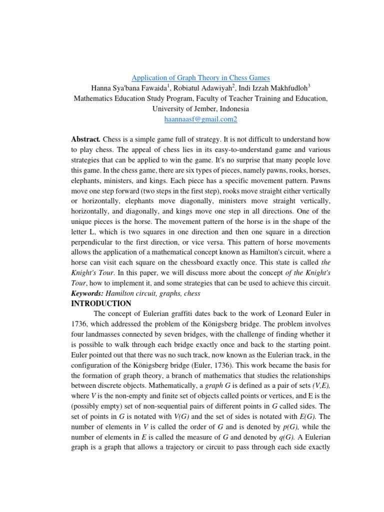 Graph Theory Applications in Chess | PDF | Mathematical Relations ...