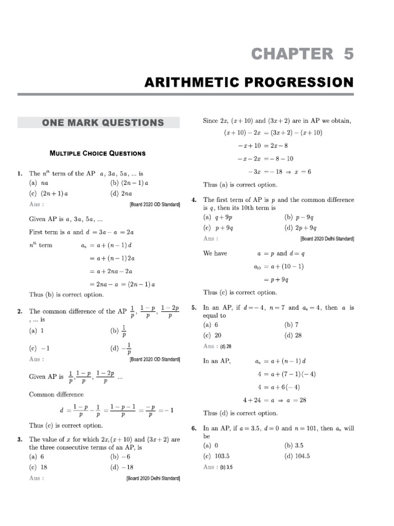 5 Arithmetic Progression | PDF