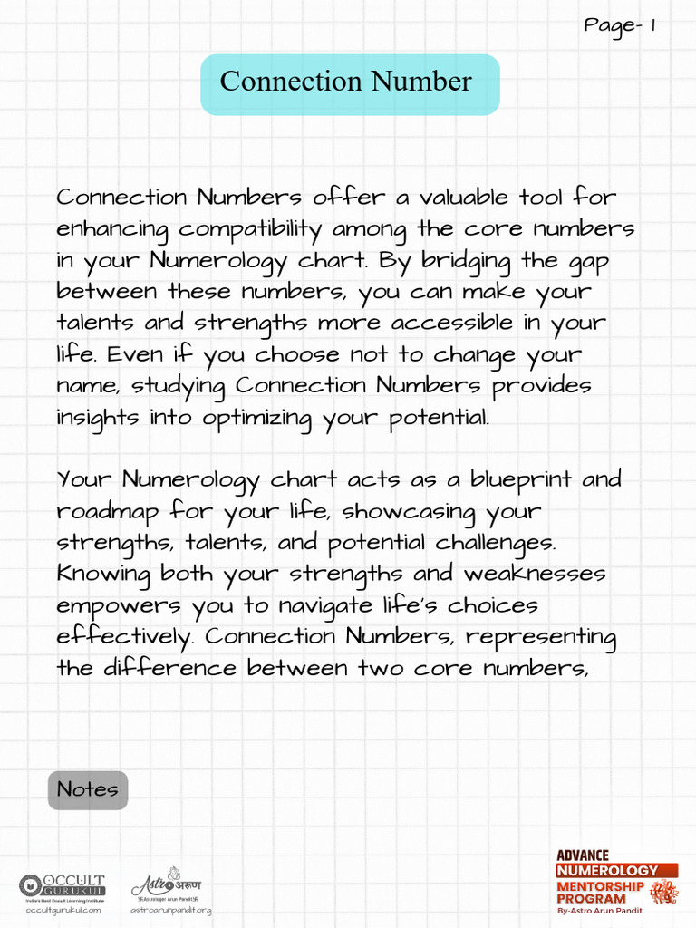 Connection Number Astro Arun Pandit Notes | PDF | Creativity | Social ...