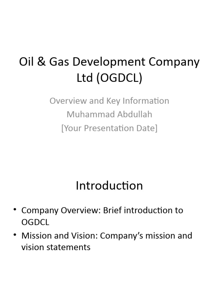 OGDCL Overview Presentation | PDF