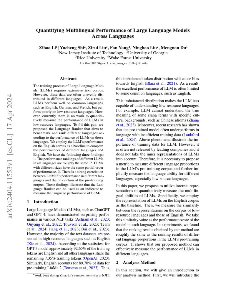 Multilingual LLMs | PDF | Human Communication | Linguistics