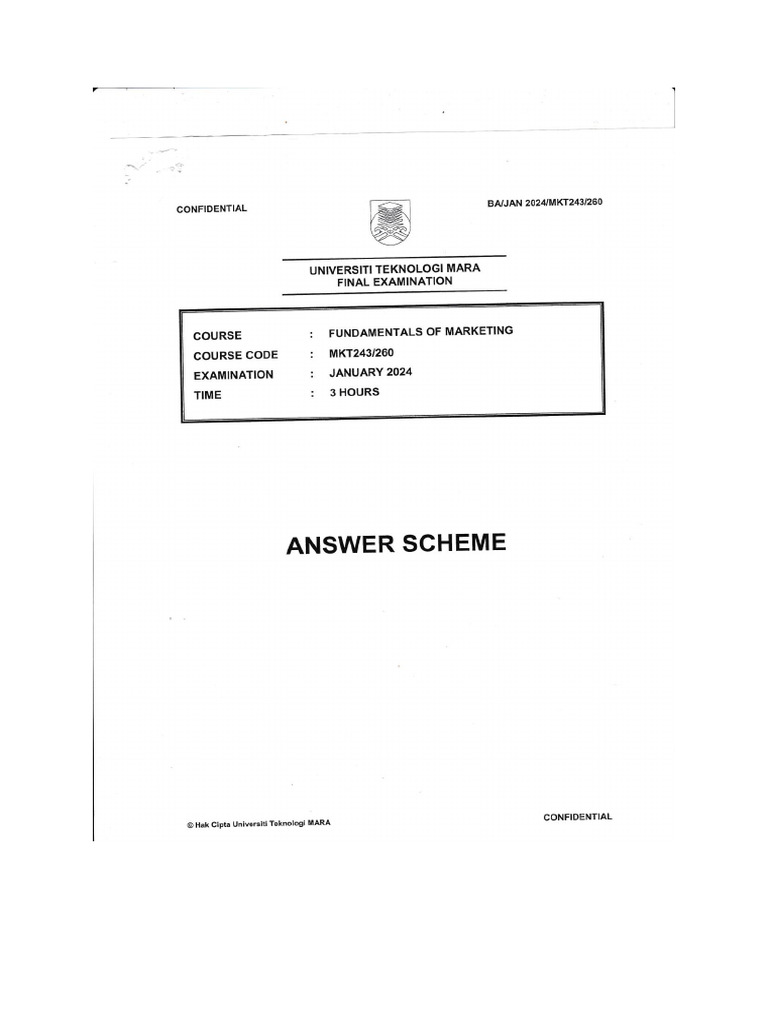 Answer Scheme - Jan 2024 | PDF