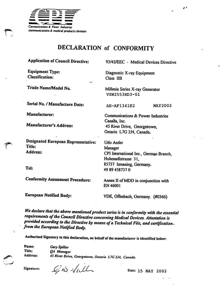 CPI Millenia, Indico 100 X-Ray Machine - Service Manual | PDF