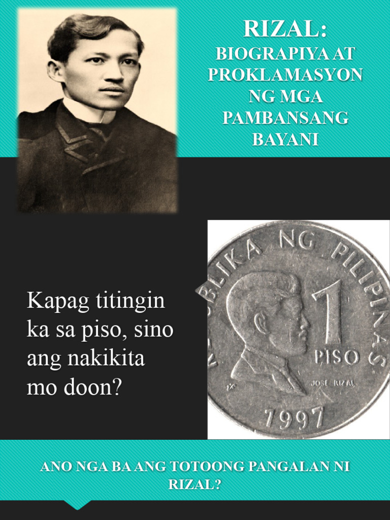 Rizal - Biograpiya at Pambansang Kasaysayan | PDF