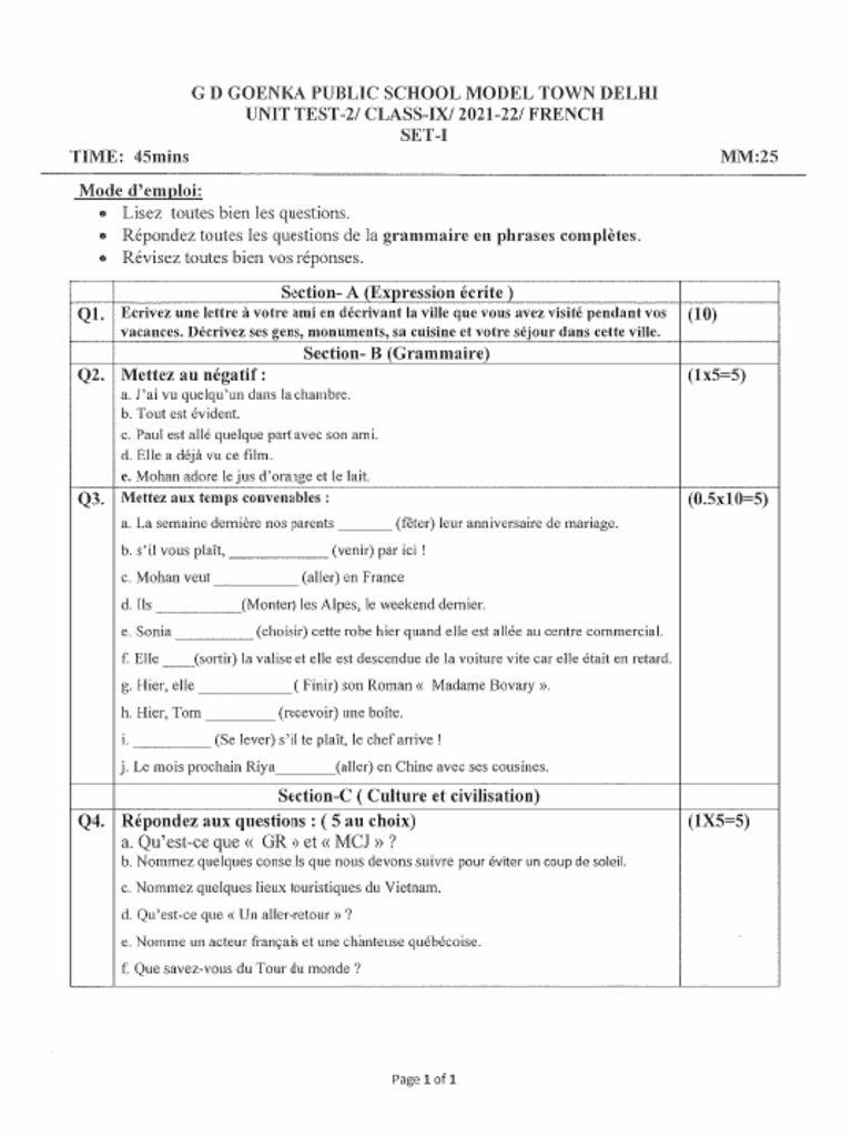 9 French SET1 | PDF