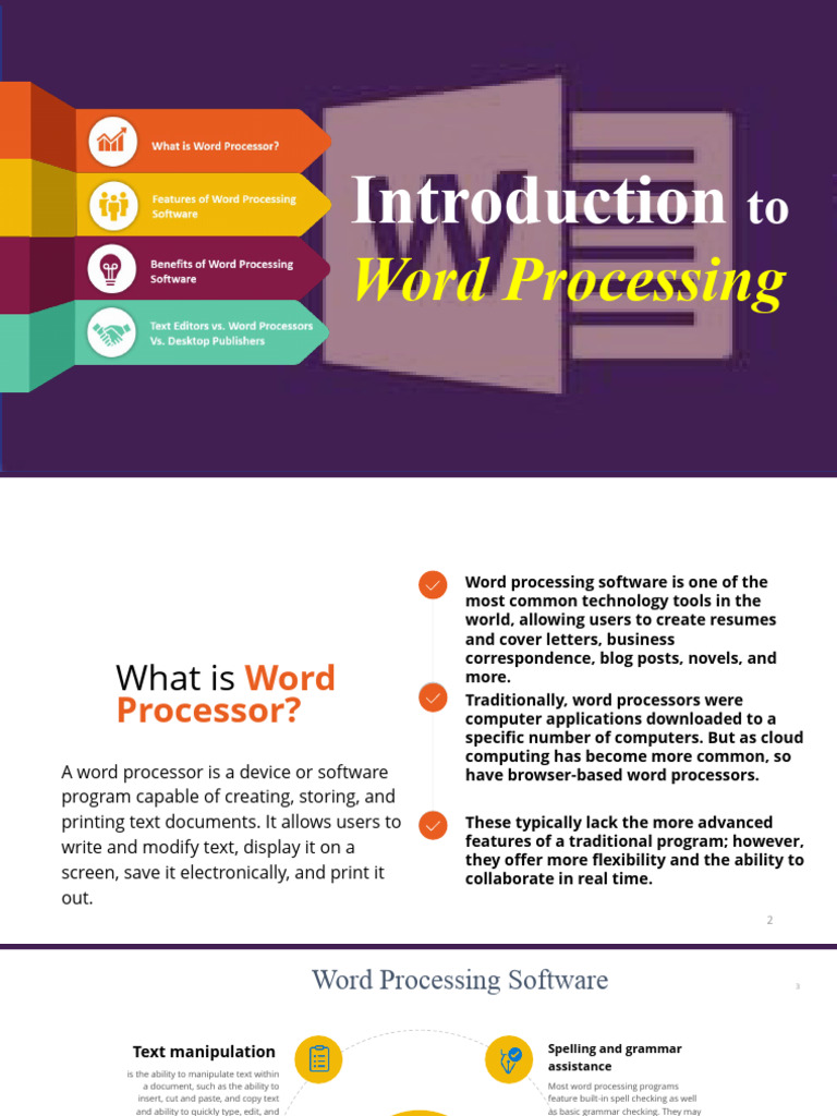 Lesson 1 Word Processing Pdf Word Processor Software